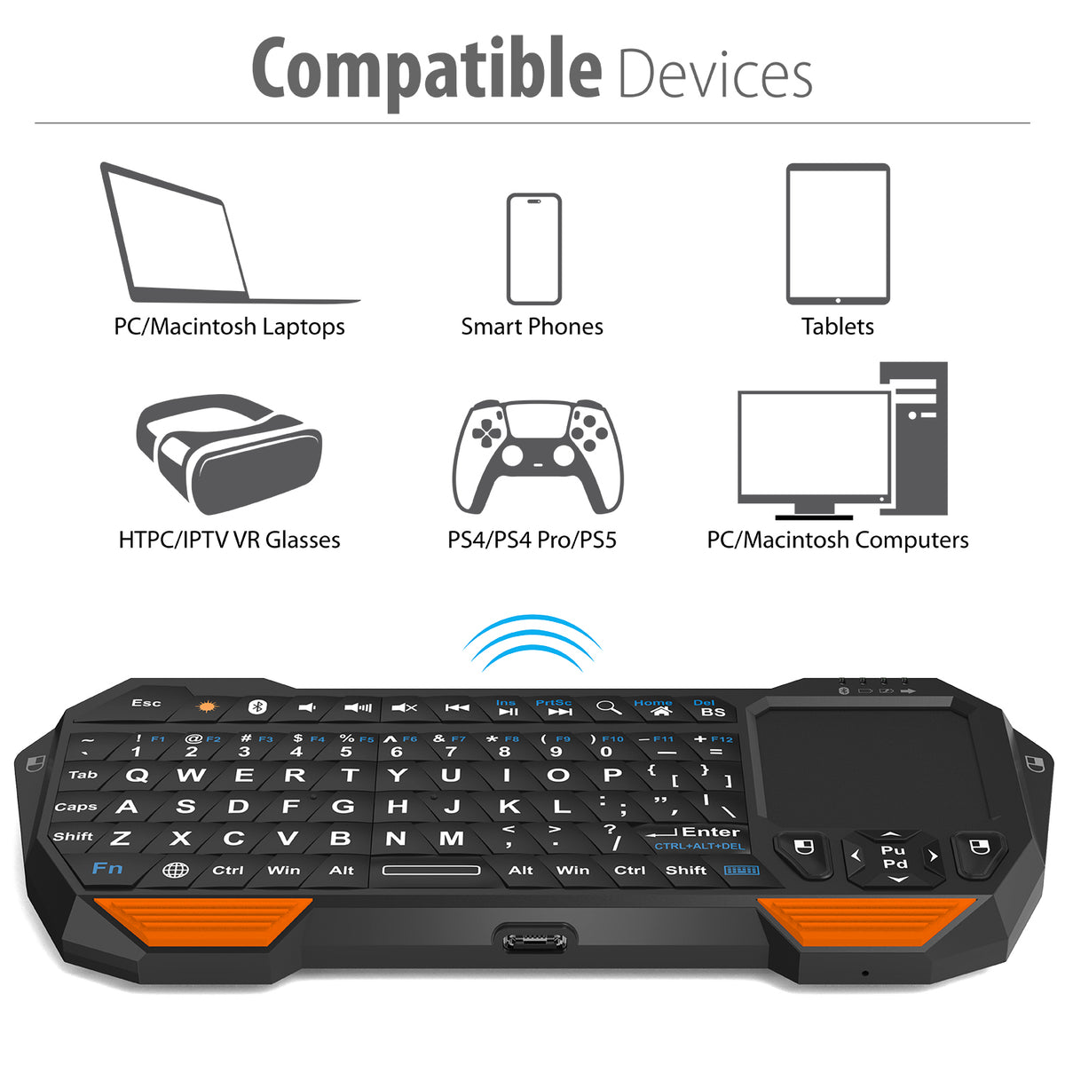 Portable Lightweight Mini Wireless Bluetooth Keyboard Controller (QWER ...