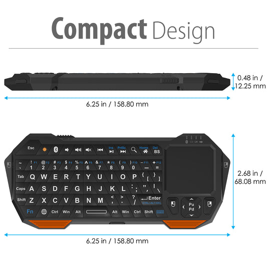Portable Lightweight Mini Wireless Bluetooth Keyboard Controller (QWER ...